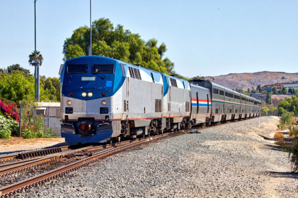 Amtrak Coast Starlight (Los Angeles - Seattle) train at Moorpark ...
